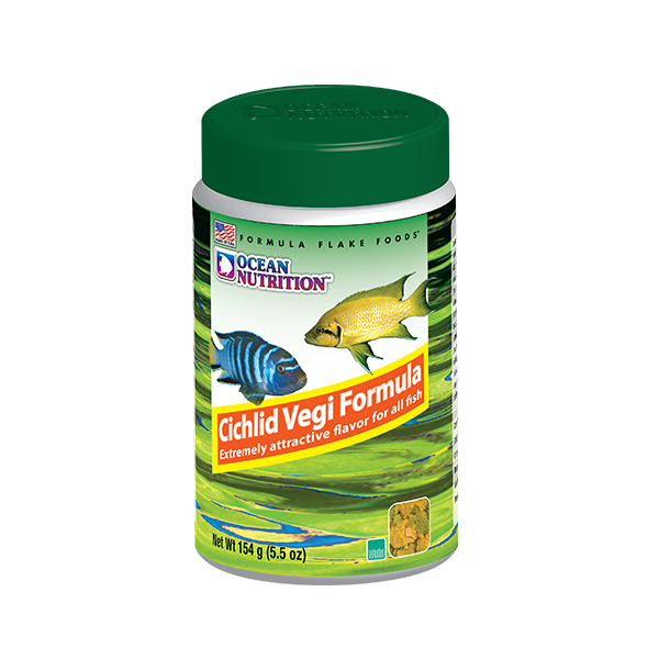 Ocean Nutrition Cichlid Vegi Flake 5.5oz - AquaCave.com | AquaCave