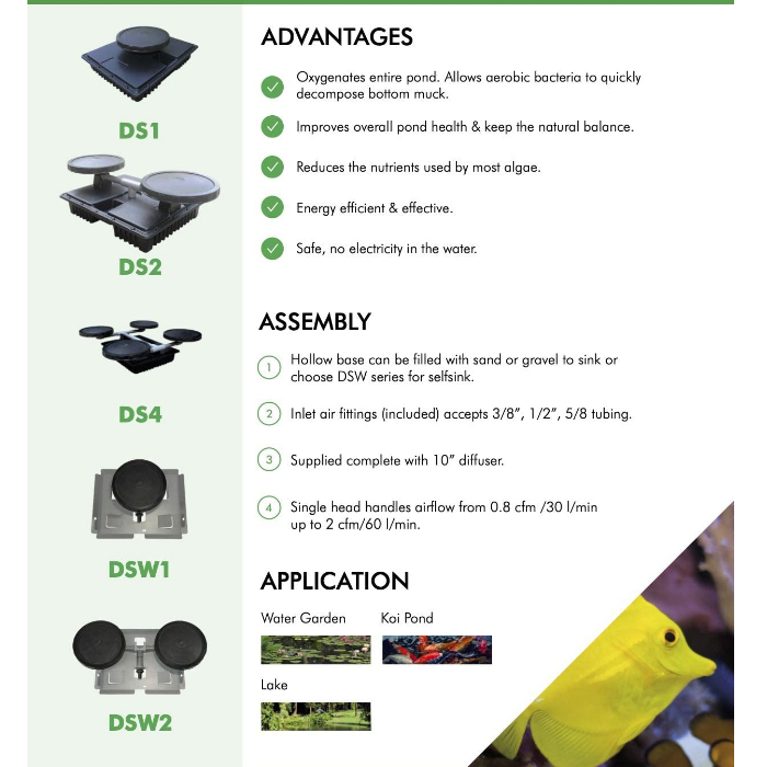 Blue Diamond 2 x 10" Disk Diffuser Station - AquaCave.com | AquaCave