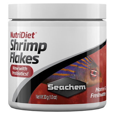 Seachem NutriDiet Shrimp Flakes w/ Probiotics 30g - AquaCave.com | AquaCave