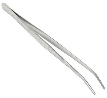 10" Curved Tip Specimen Forceps, Stainless Steel - AquaCave.com | AquaCave