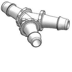 Y Hose Barb Connectors, 1" Insert - AquaCave.com | AquaCave