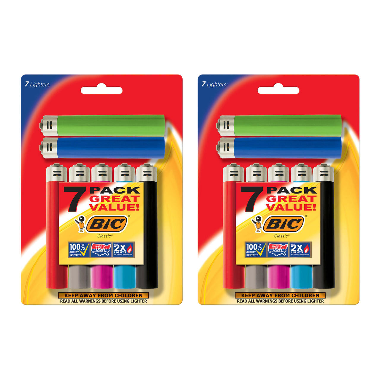 BIC Classic Lighter, Assorted Colors, 14-Pack - Redstag Supplies