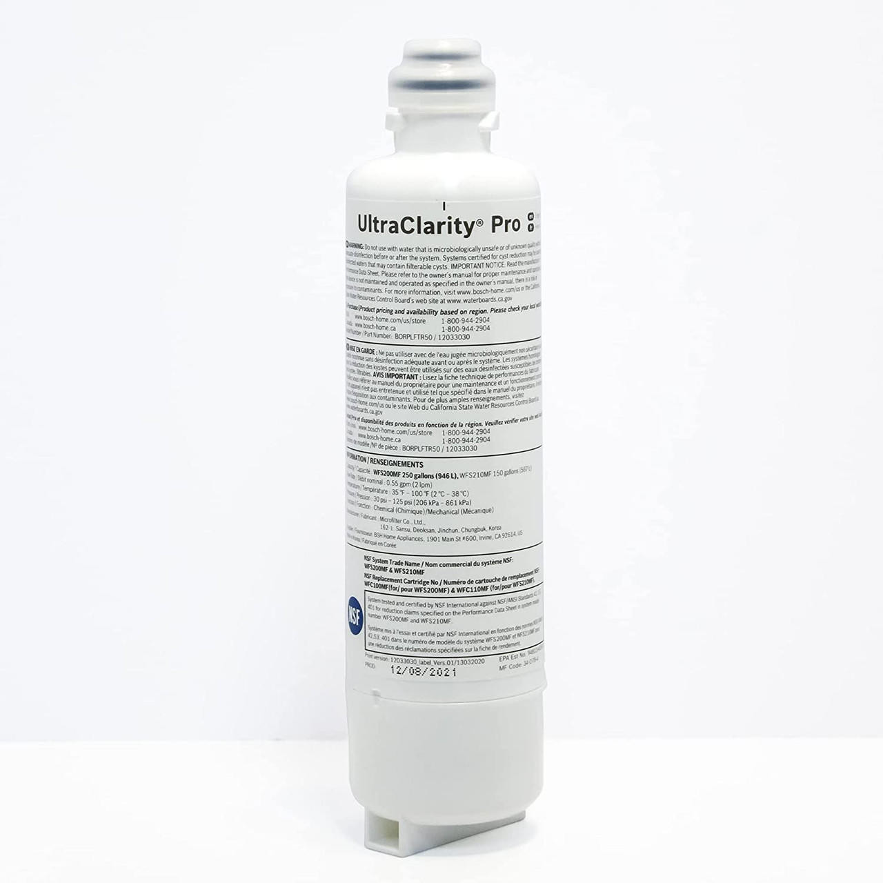 Bosch UltraClarity Pro Refrigerator Water Filter BORPLFTR55