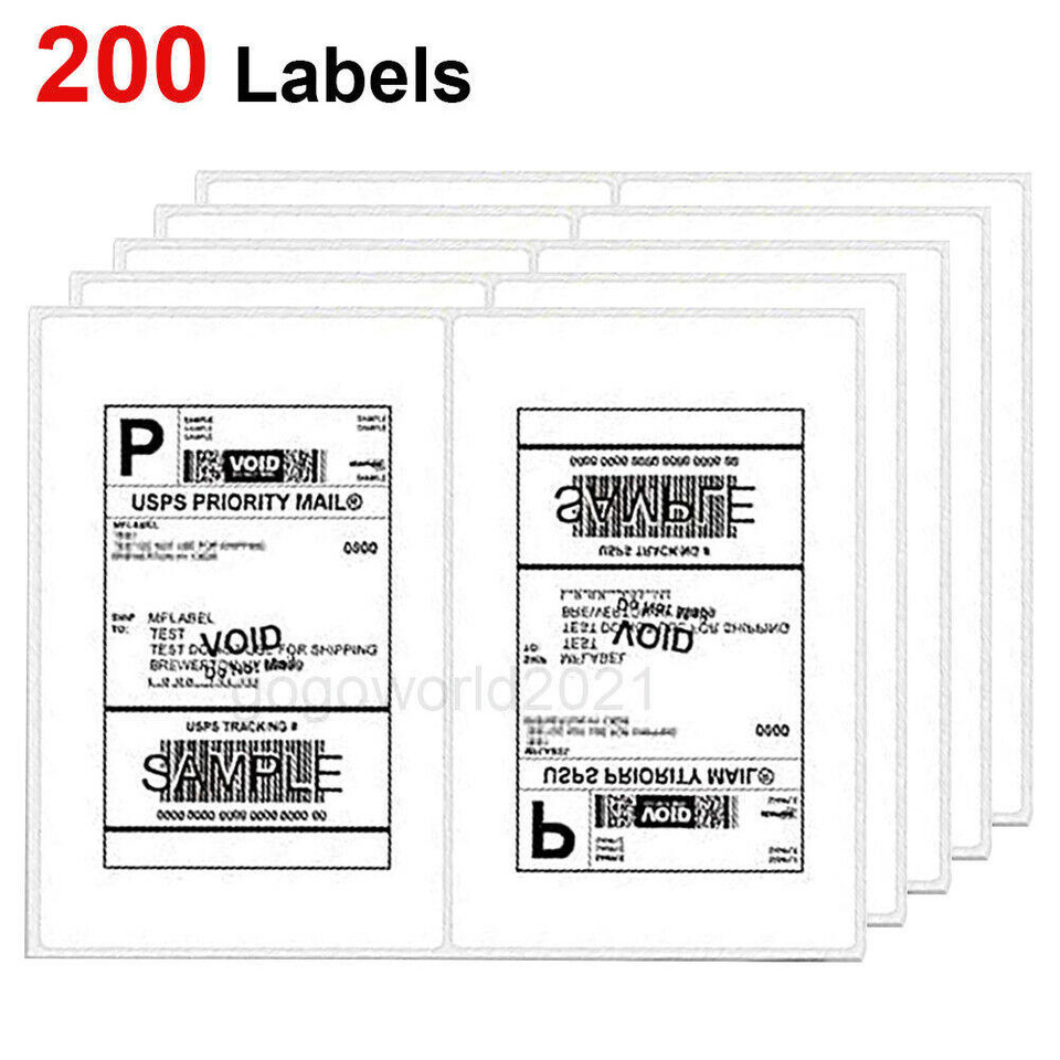 US 200 Shipping Labels 8.5x5.5 Rounded Corner Self Adhesive 2 Per Sheet ...