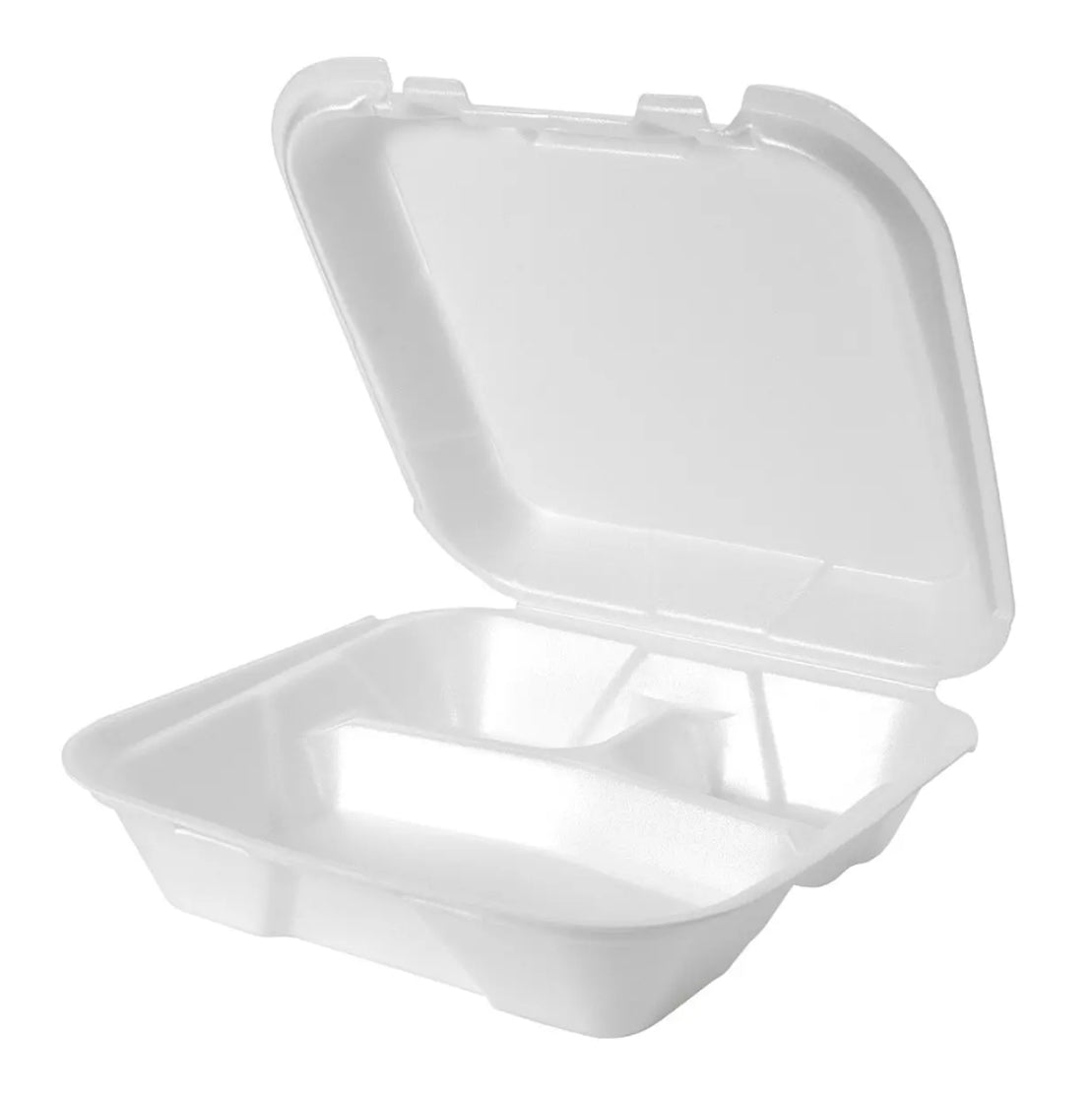 Genpak White Foam 9" x 9" Three-Comp Snap It Lock Hinged Square ...