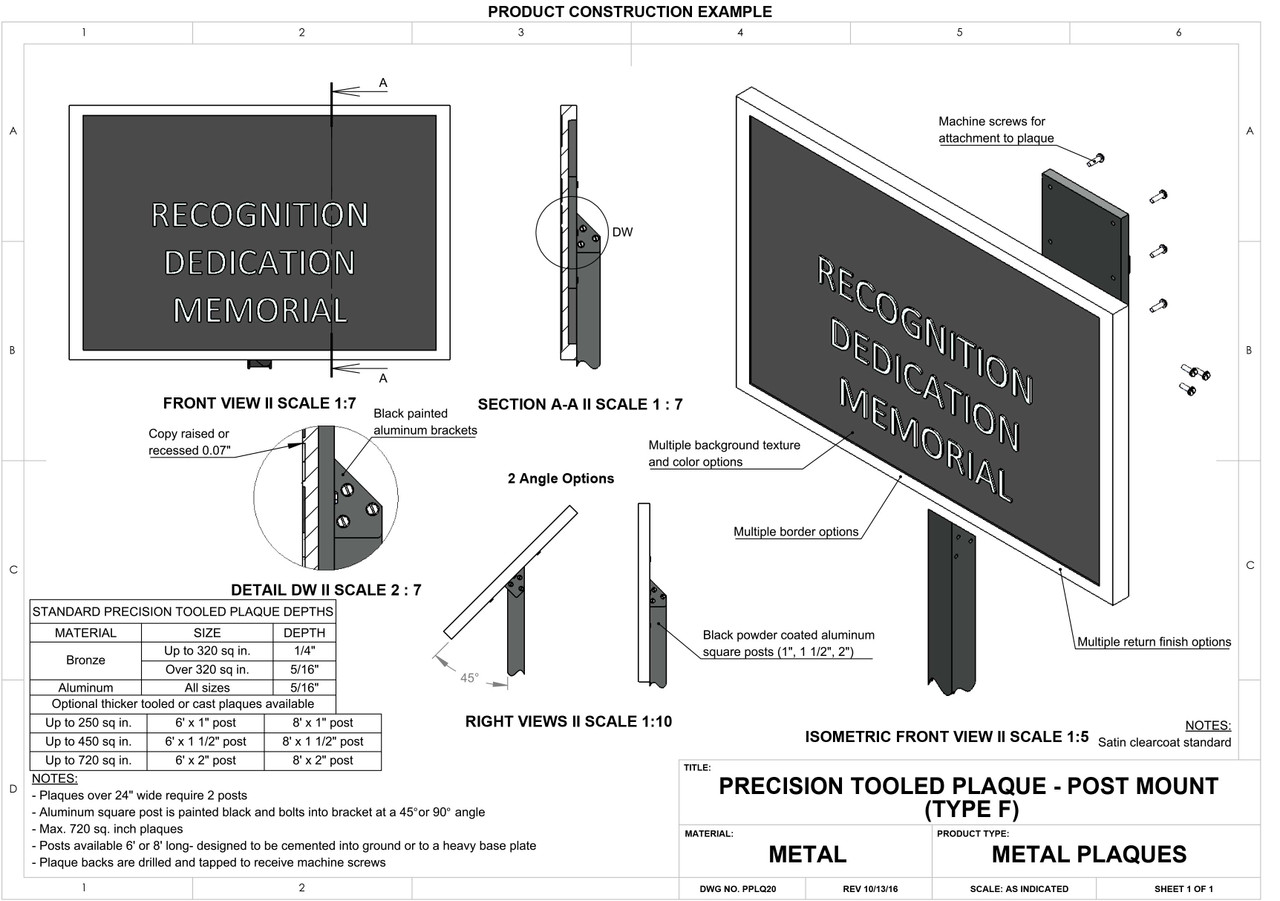 Aluminum Post Mount Set - Envision Awards - powered by Eclipse Awards