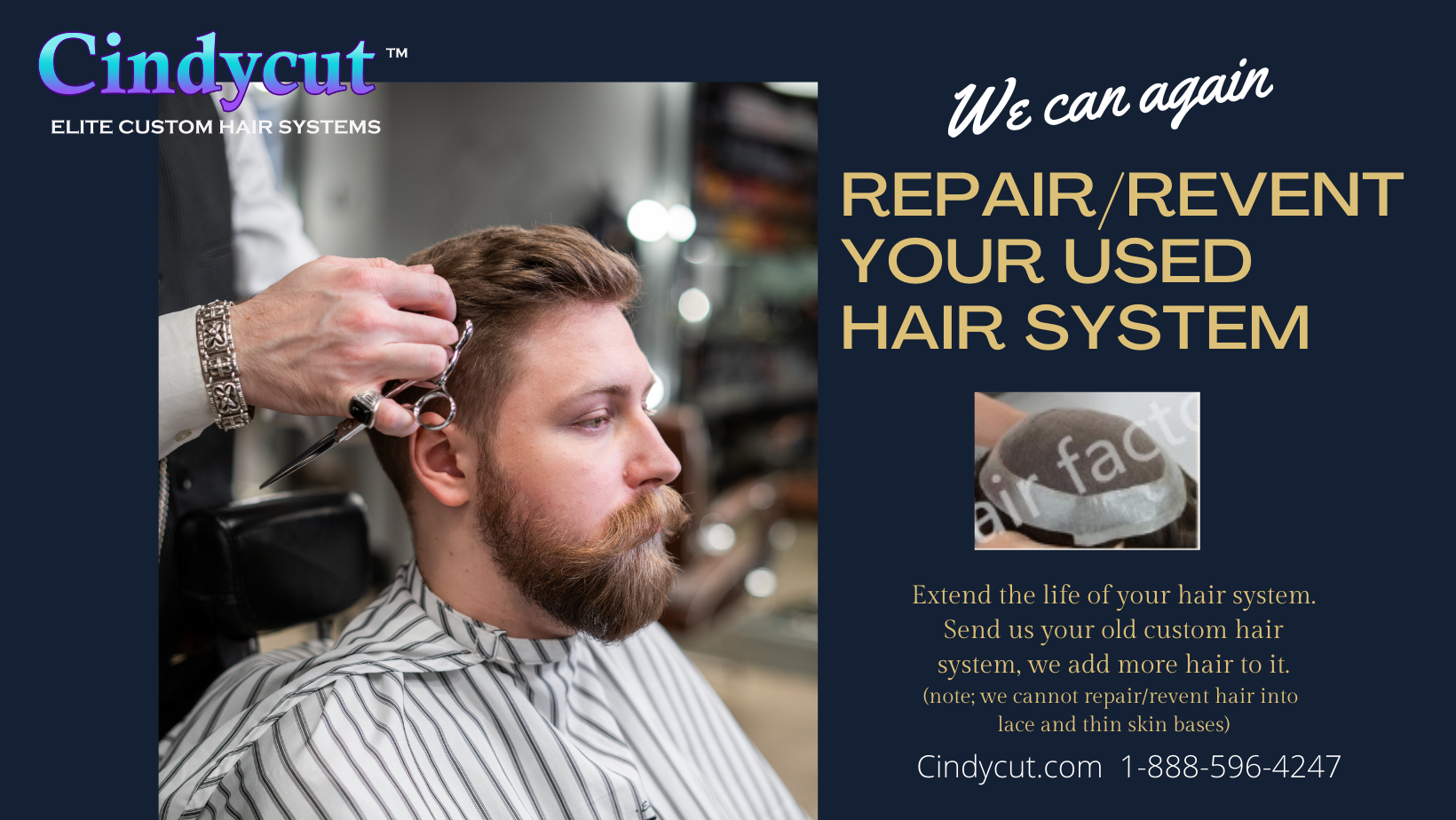 Repair your hair system now - Cindycut