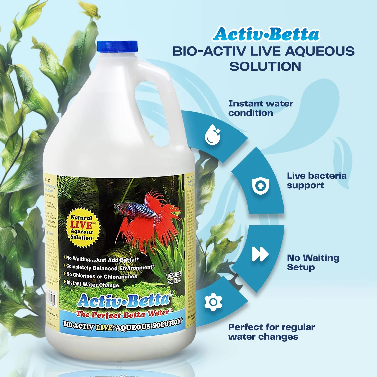 Activ Betta Bio-Activ Live Betta Water - 1 Gallon - Instant Cycling No ...