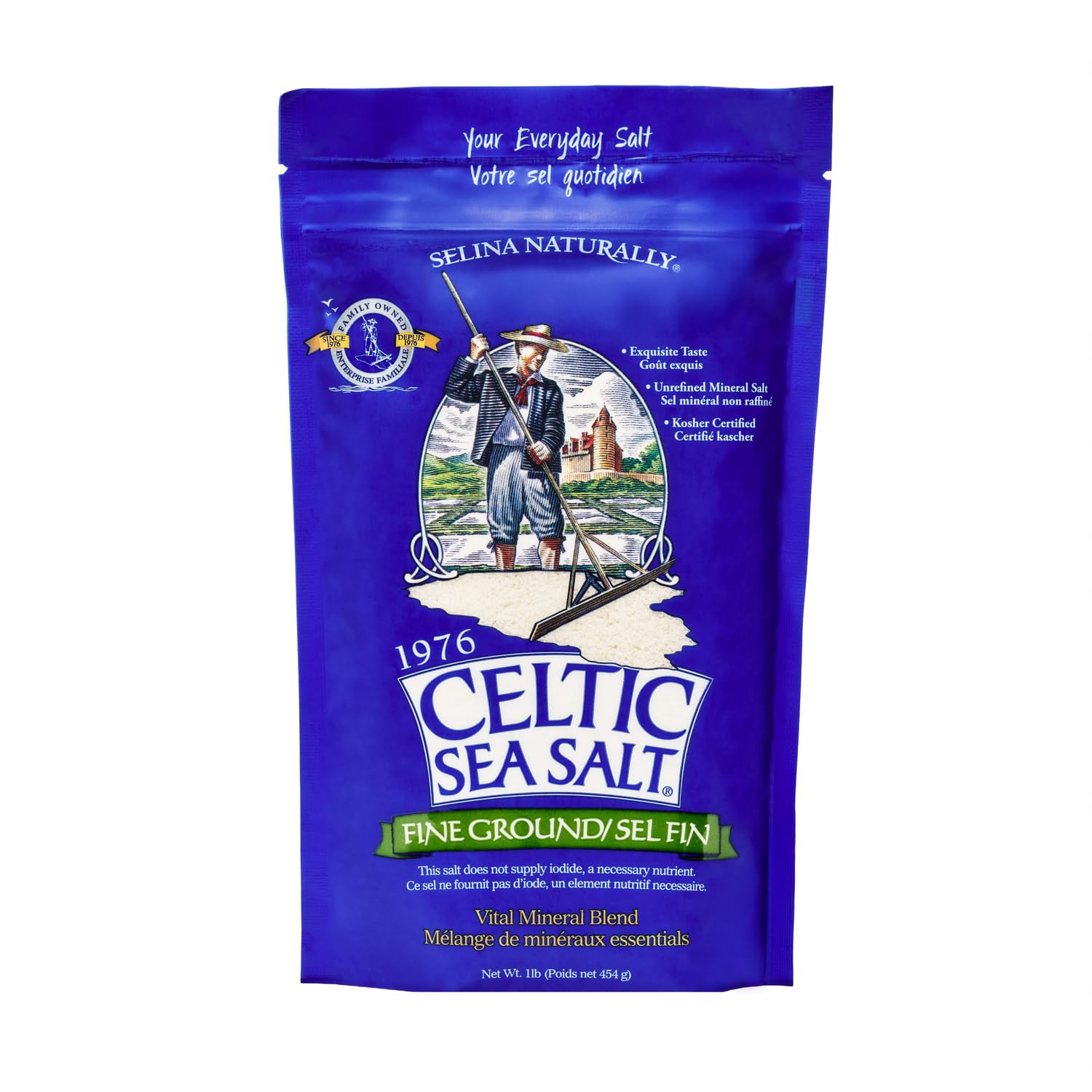 Celtic Sea Salt Fine Ground Mineral Sea Salt 1 lb