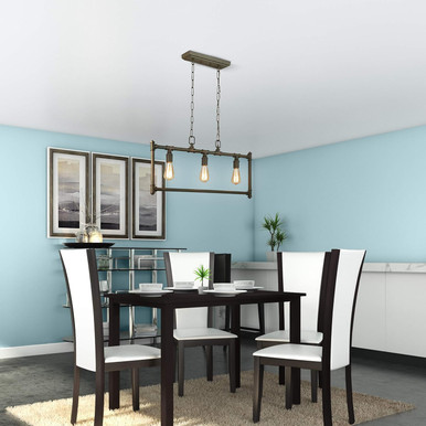 Elgo Lighting 3X60W Linear Pendant W/Rustic Bronze Finish