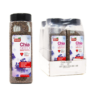 Badia Chia Seed 22 oz Pack of 4 High Fiber Omega3 Protein Energy Boost ...