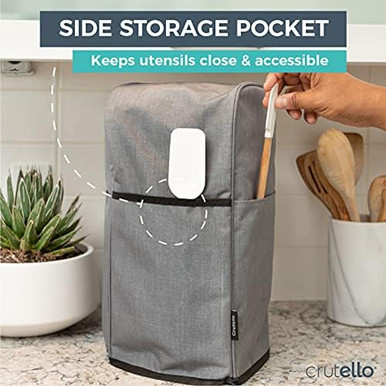 Crutello Food Processor Cover With Storage Pockets For Medium 7-10 Cup ...