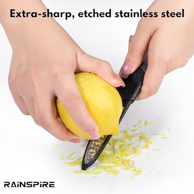 Rainspire Lemon Zester Tool With Channel Knife Stainless Steel Citrus ...
