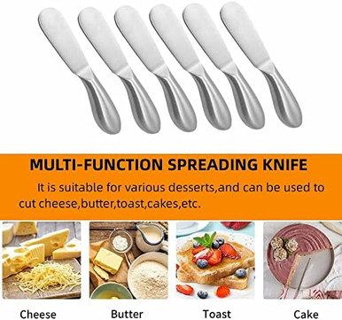 6 Pcs Spreader Knife Set Stainless Steel Multipurpos Cheese and Butter ...
