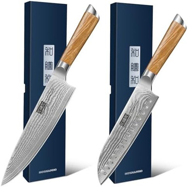Damascus Chef Knife 8 Inch Damascus Santoku Knife 7 Inch - Chimiya