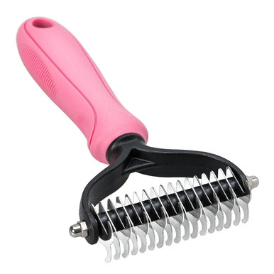 Undercoat Rake For Dogs, 2 Side Undercoat Brush For Deshedding And ...