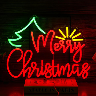Merry Christmas Neon Sign USB Power Sunshine Light Up Sign Dimmable ...