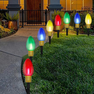 C9 Christmas Multicolor Pathway Lights, 2 Sets 7Ft Outdoor Christmas ...