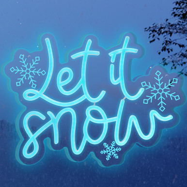 Let It Snow Neon Sign Adjustable Brightness,12.5 x 16.5 Inch Winter Led ...