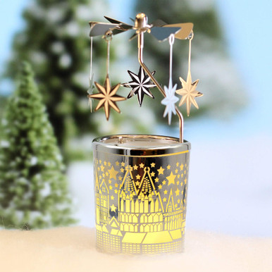 iLajao Candle Carousel Rotary Candle Holder Christmas Carousel Spinning ...