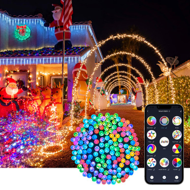Minetom 168Ft Smart Christmas String Lights, 600 LEDs Twinkle Christmas ...
