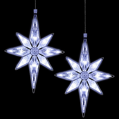 Mudder 10.8 Inch Christmas Window Star Lights Plastic Lighted Star Tree ...