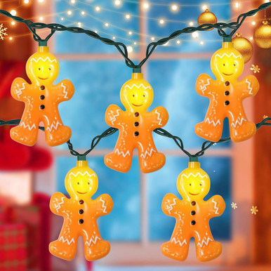 8.5Ft LED Christmas Gingerbread Lights Gingerbread Man String Lights ...