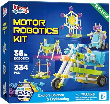 Klever Kits 36-In-1 Motor Robotic Kits, Make Your Own Kids Craft Kits ...