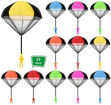 Sratte 12 Pieces Parachute Toy Hand Throw Flying Toys Parachute Men Toy ...