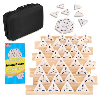 Doreimi Melamine Premium Travel Triangle Domino Game Set With 8 Wooden ...