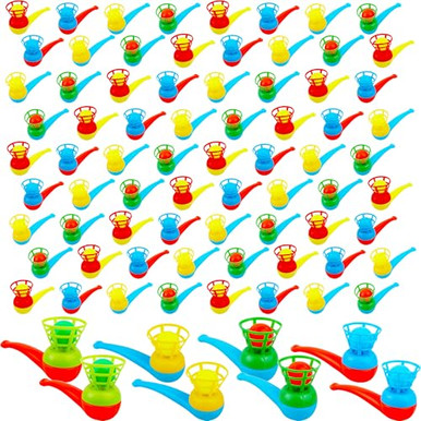 Octaday 80 Pcs Ball Blowing Toy Floating Blow Pipe Balls Random Color ...
