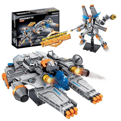 Sikewettx Space Wars 2 In 1 Fx1 X-Wing Fighter Spaceship & Warrior Mech ...