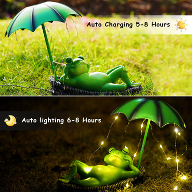 Moonwinks Solar Frog Garden Decor Turtle Garden Statue Light Frogs ...