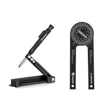 Saker Multi-Function Scribing Tool&Saker Miter Saw Protractor (Black)