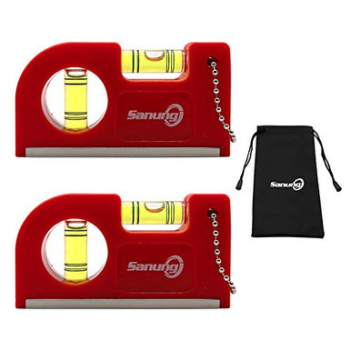 Sanung 2 Pieces Mini Magnetic Horizontal Vertical Pockets Spirit Levels ...