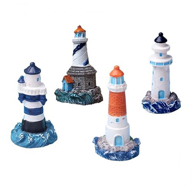 Sheniafc Four Resin Lighthouse Models Miniature Lighthouses Outdoor ...