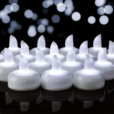 Yakpo 48 Pack Flameless Waterproof Led Floating Tea Lights Cool White ...