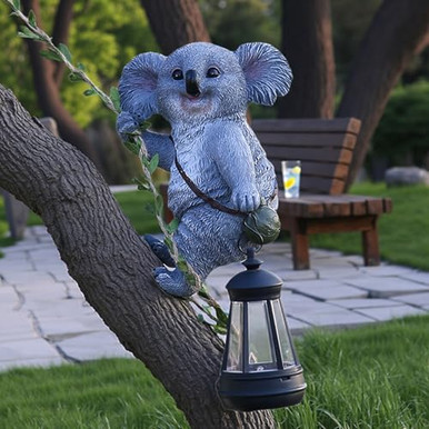 Yncnca Solar Powered Hanging Koala Garden Light Decorative Tree Lantern ...