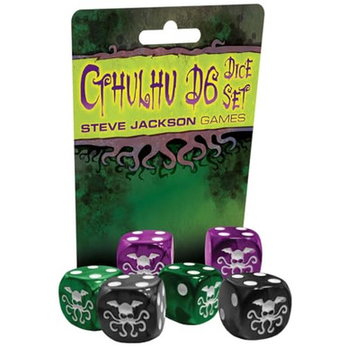 Steve Jackson Games Cthulhu d6 Dice Set 6 Pcs 19mm Six-Sided Pearlized ...