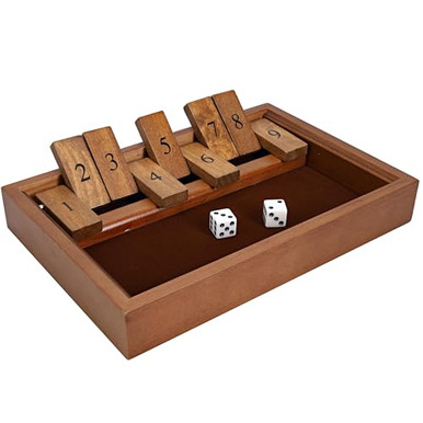 WE Games Classic Dice Board Game – 9 Number Flip Tiles with Natural ...