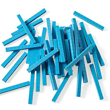 Hand2Mind Green Foam Base Ten Blocks, Rods Set, Place Value Blocks ...