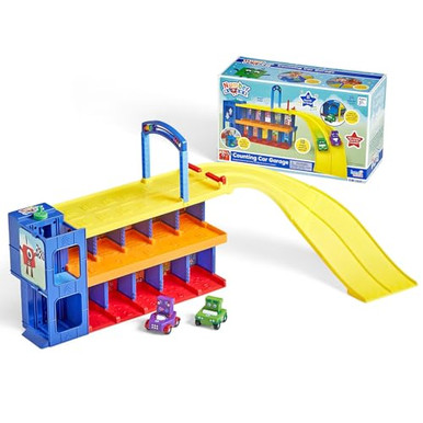 Hand2Mind Counting Car Garage, Race Car Track, Toy Vehicle Playsets ...