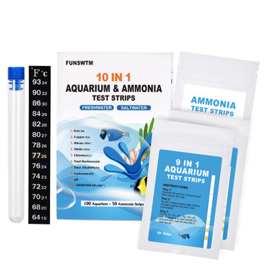 Funswtm Aquarium Test Strips For Freshwater Fish: 7 In 1 Fish Tank ...