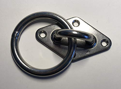 Stainless Steel 316 Diamond Pad Eye with Ring 8mm or 5/16" Marine Grade ...