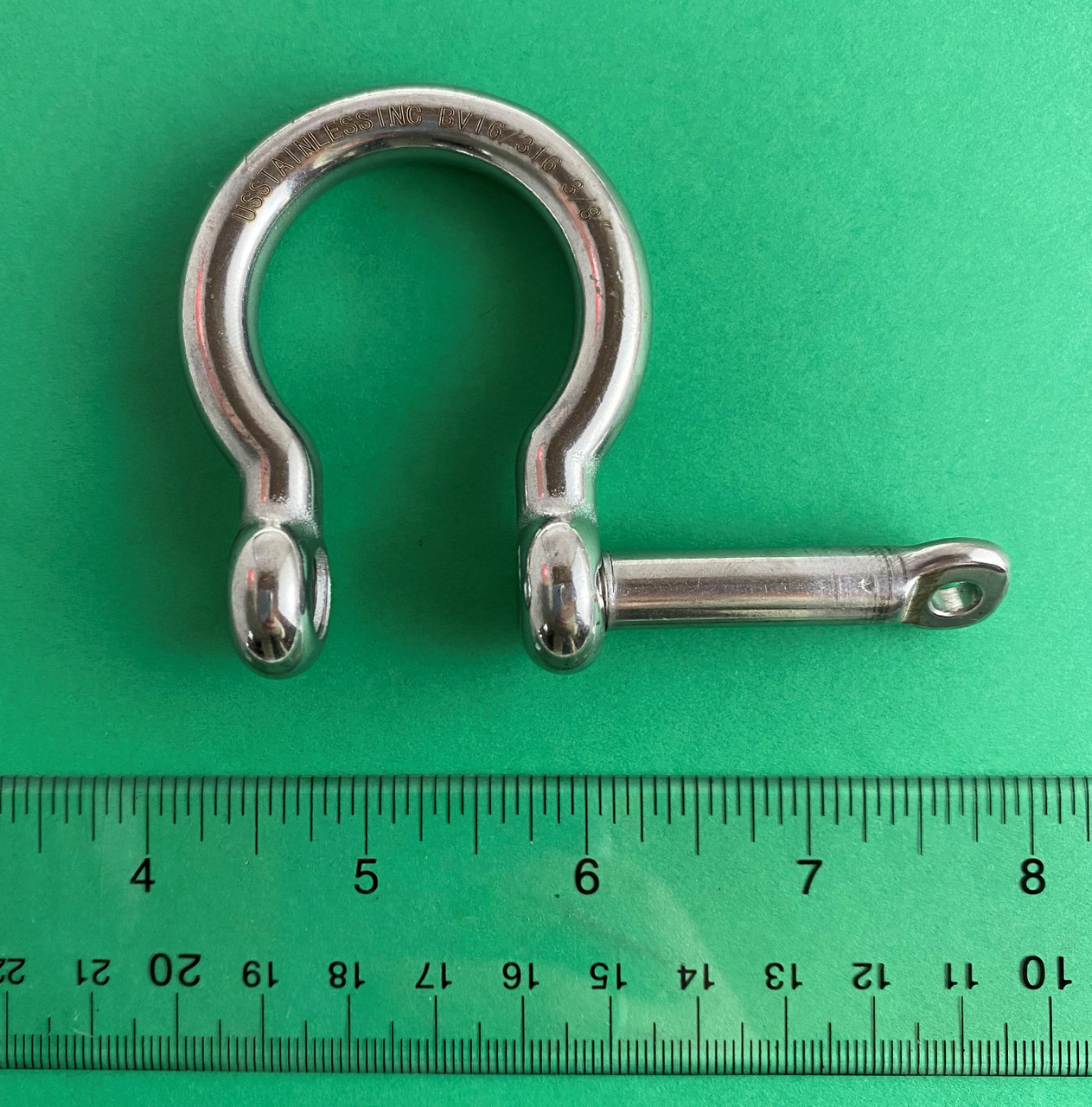 Stainless Steel 316 Bow Shackle with Locking Pin 3/8" (10mm) Marine ...