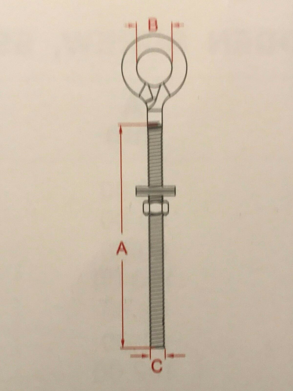 Stainless Steel 316 M8 Eye Bolt Welded 8mm x 80mm Marine Grade - US ...