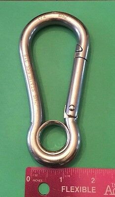 Stainless Steel 316 Spring Hook with Eyelet Carabiner 1/2" (12mm ...