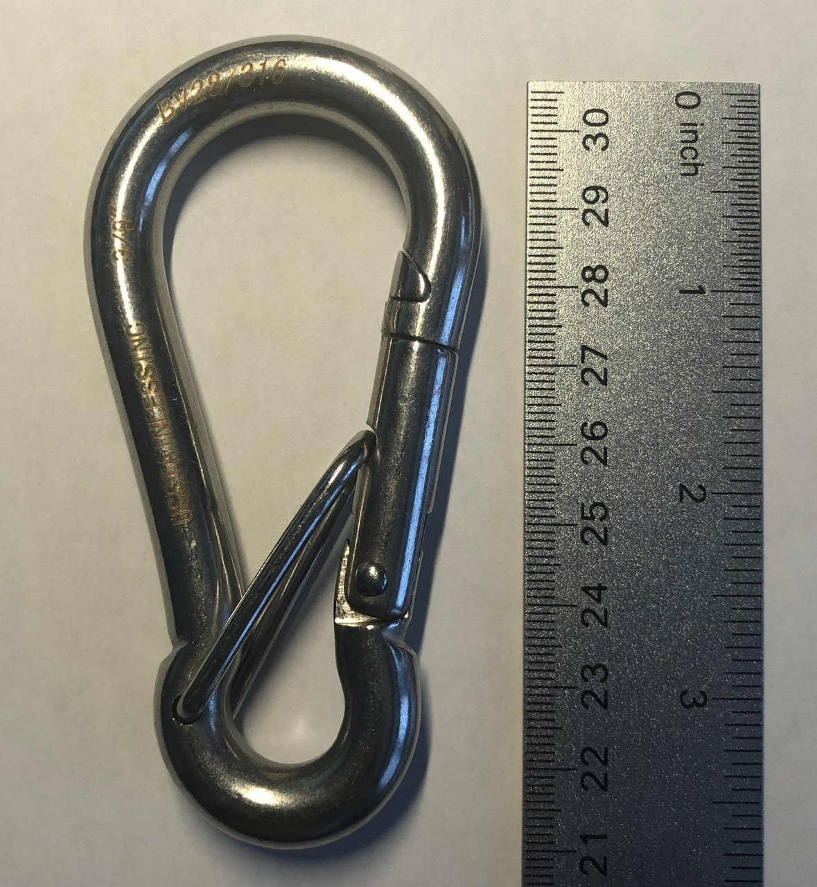 Stainless Steel 316 Locking Spring Hook with Safety Latch 3/8" (10mm ...