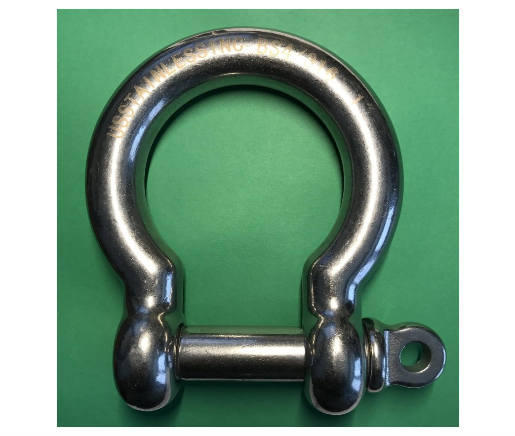 US STAINLESS Stainless Steel 316 Bow Shackle 1" (25mm) Marine Grade ...