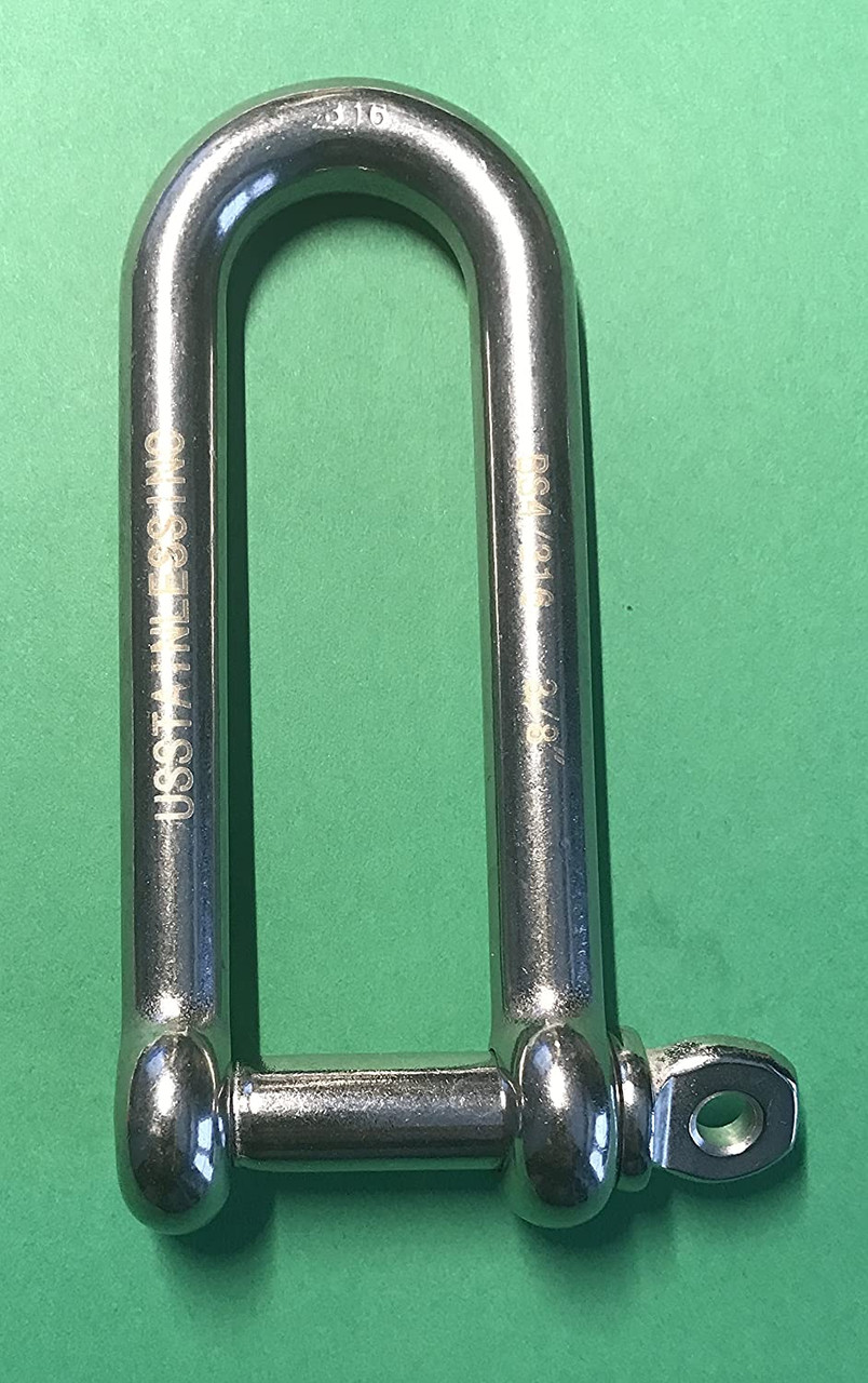 Stainless Steel 316 Long D Shackle 3/8" (10mm) Marine Grade Dee - US ...